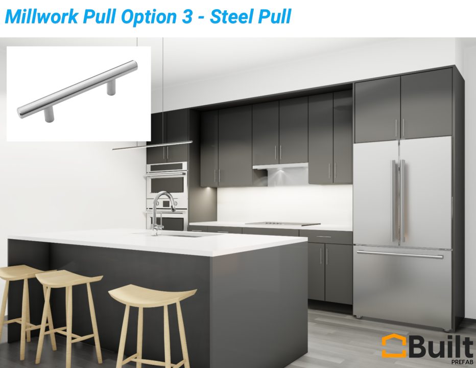 Millwork Pull Option 3 - Steel Pull - Built Prefab